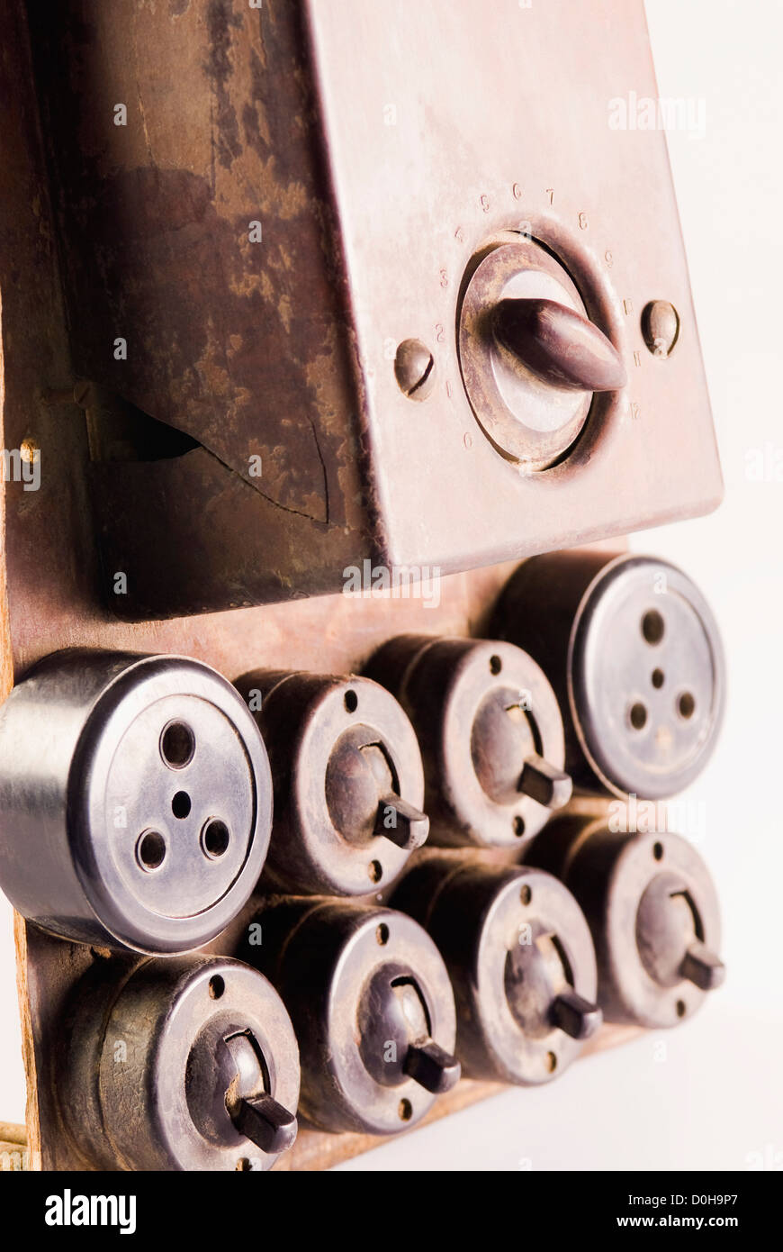 Close up old fashioned light switch on hi-res stock photography and ...