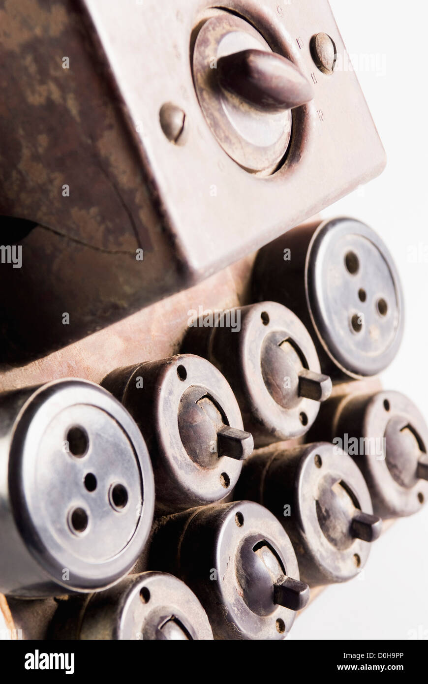Close up old fashioned light switch on hi-res stock photography and ...