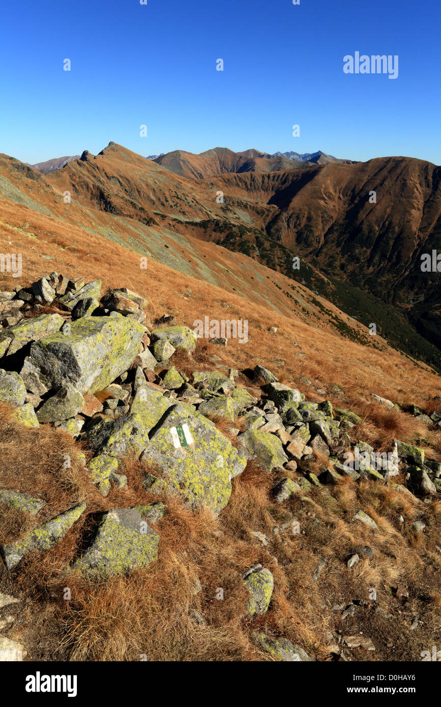 View of Zapadne Tatry - Rohace from peak Prislop, Slovakia Stock Photo ...