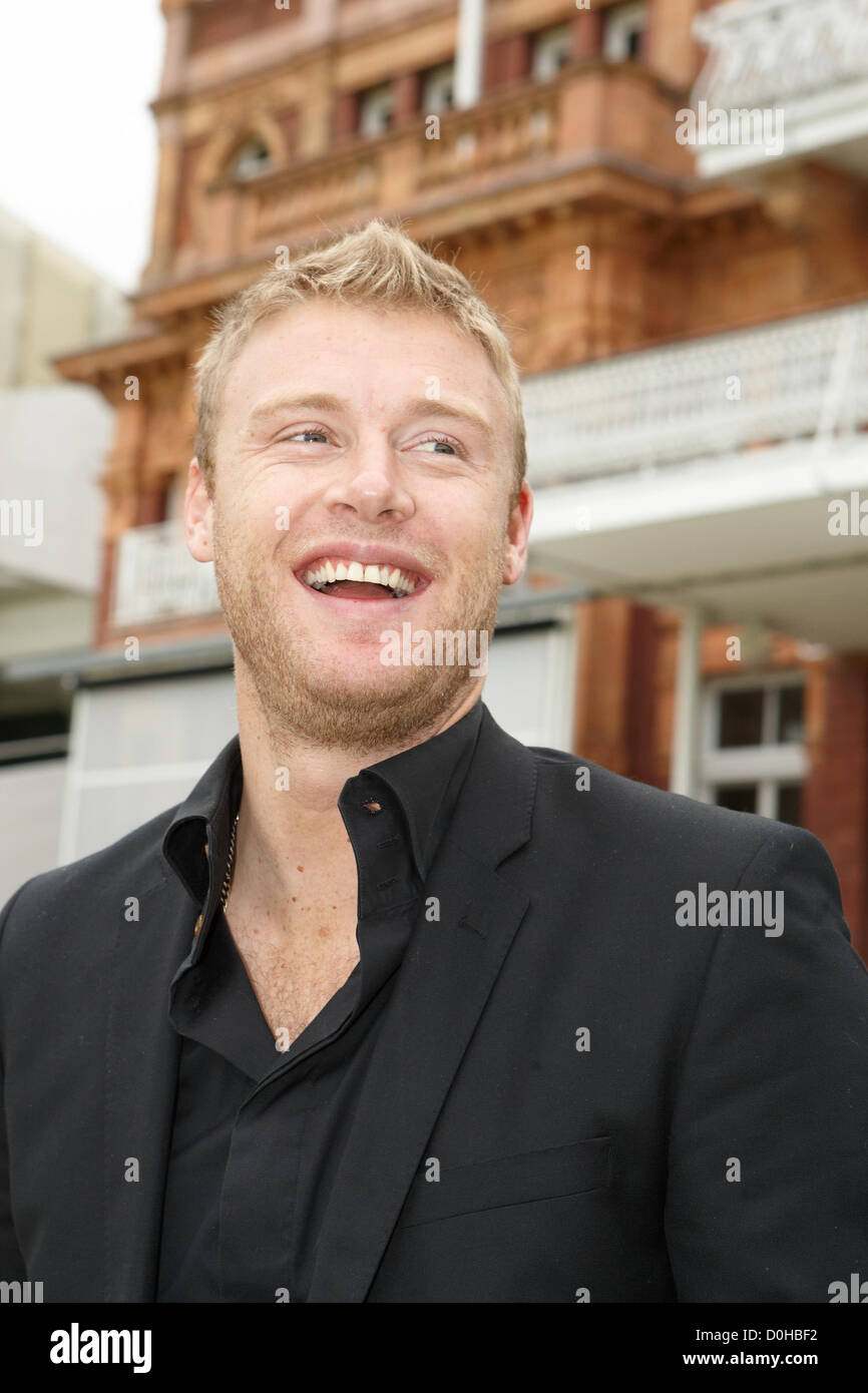 Andrew Flintoff aka Freddie Flintoff at Lords Cricket Ground presenting ...