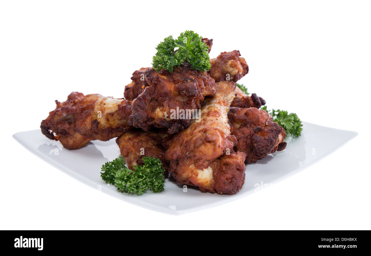 Pieces chicken white background hi-res stock photography and images - Alamy