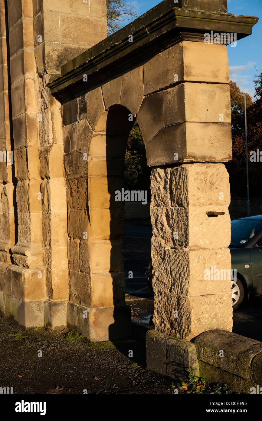 An ornamental stone archway in Kelso Scotland - work to re-face the ...