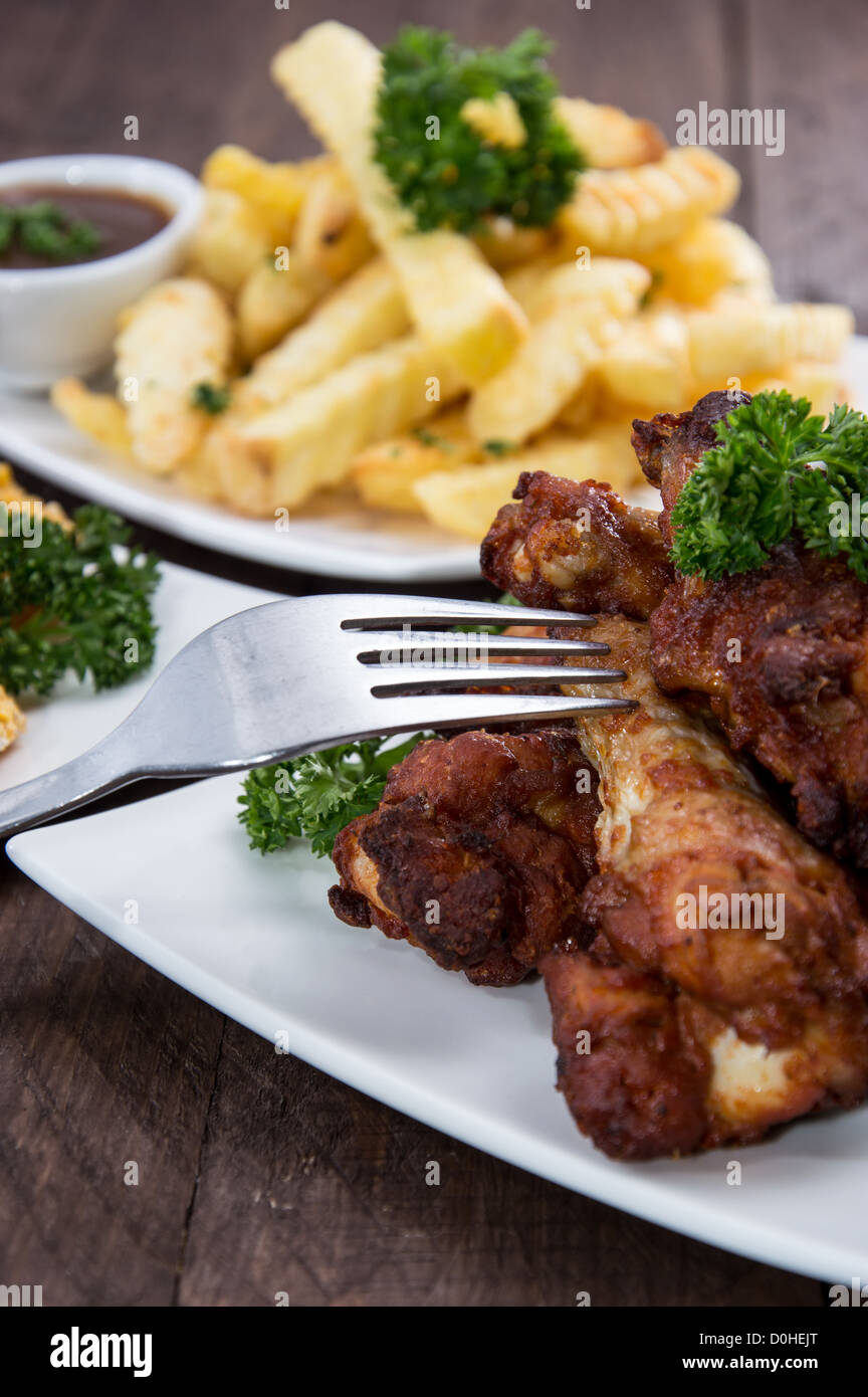Mixed Fingerfood on wooden background Stock Photo - Alamy