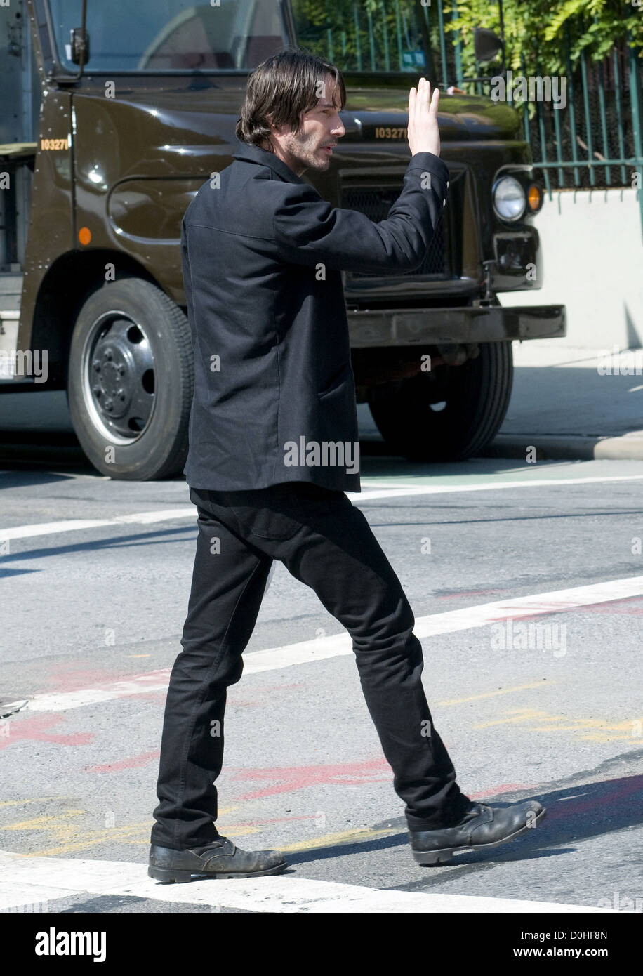 Keanu Reeves on the set of his new film 'Generation Um' New York City ...