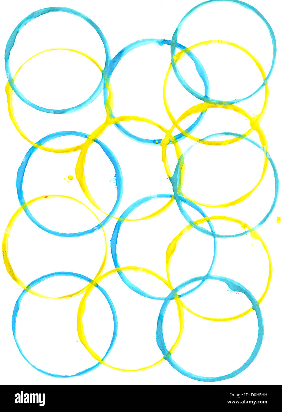 Colored circles made with paint on a white background Stock Photo - Alamy