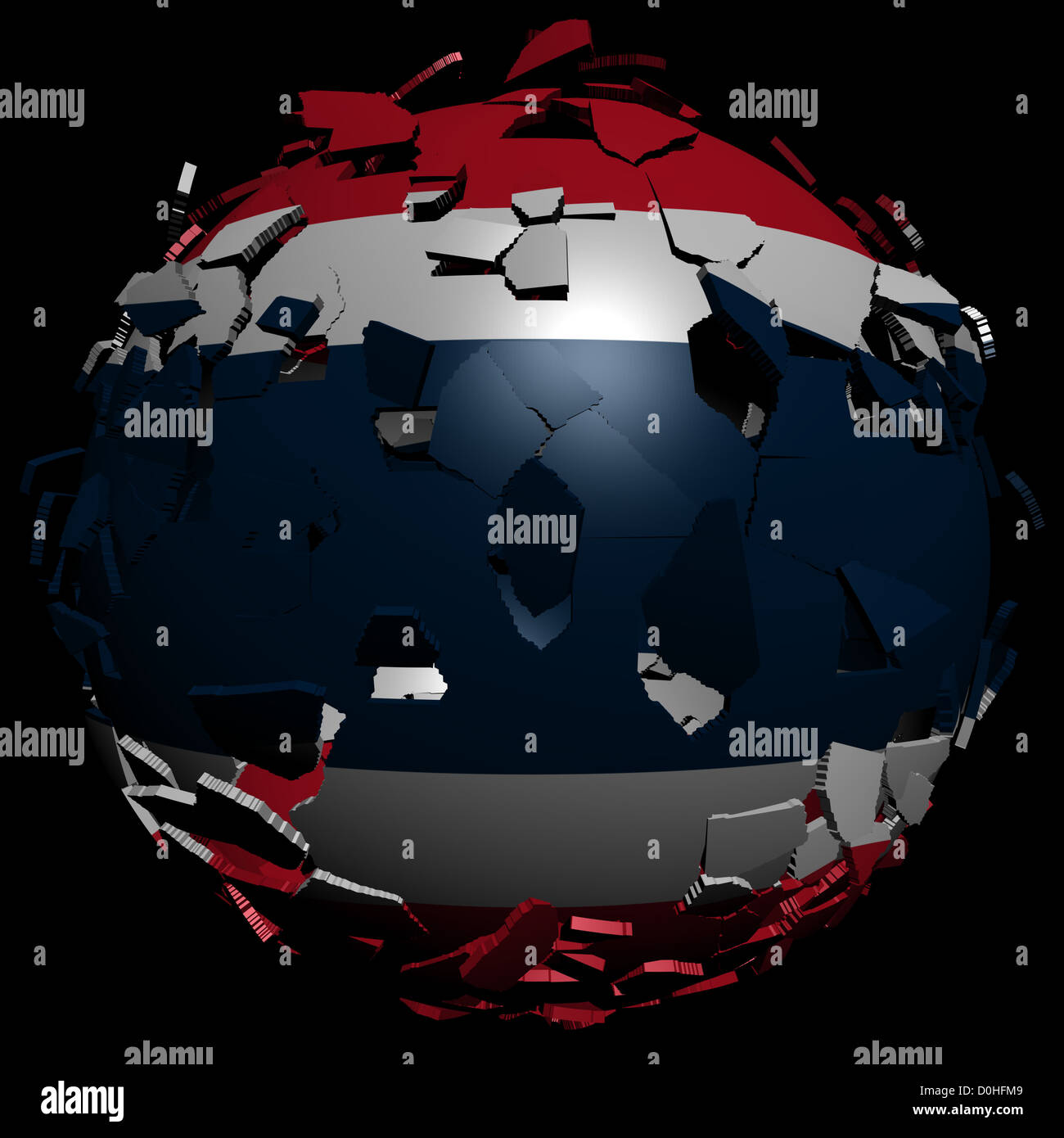 Thailand flag sphere breaking apart illustration Stock Photo - Alamy