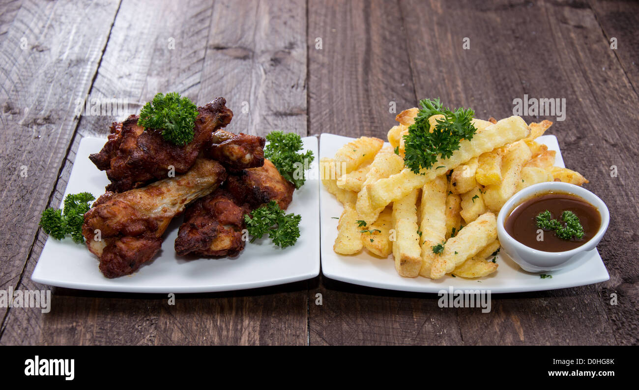 Fingerfood on a plate (wooden background Stock Photo - Alamy