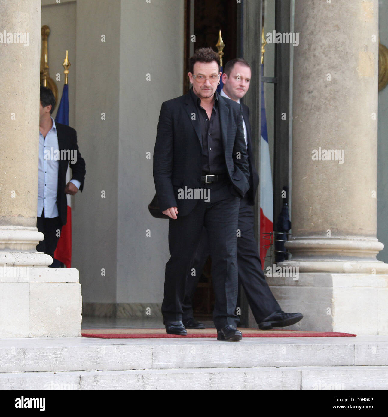 Bo Bo Lead singer of Irish rock band U speaks to the press after he met ...