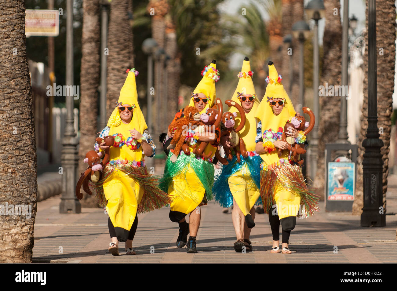 British holidaymakers during the annual fancy dress street party in ...