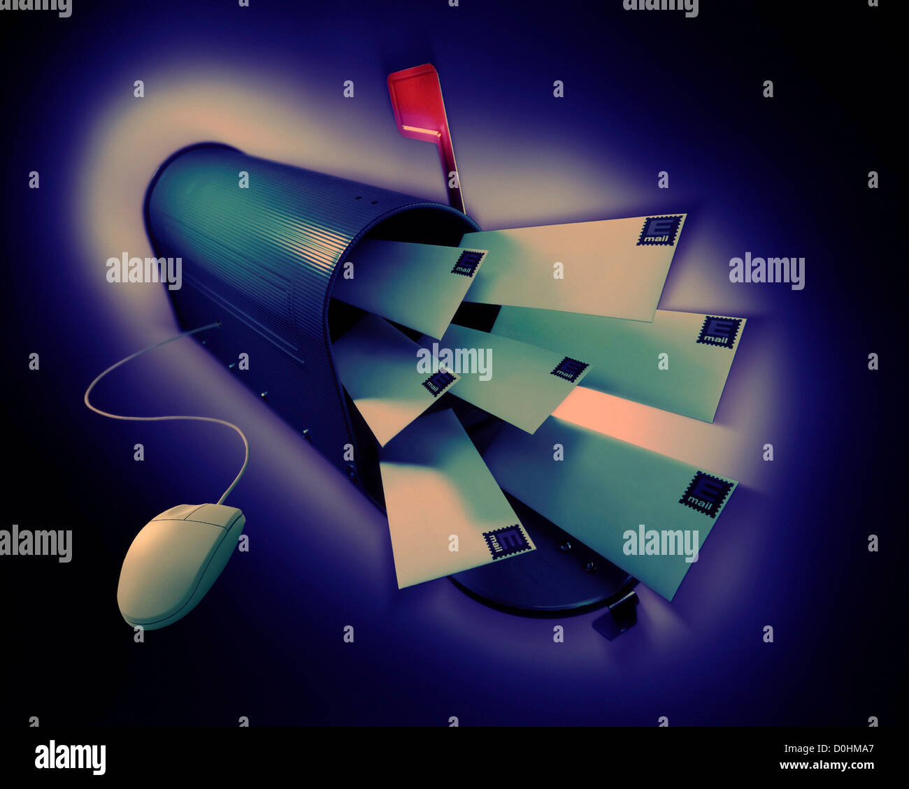 Photo Illustration of E-Mail With Old Mailbox and Mouse Stock Photo - Alamy