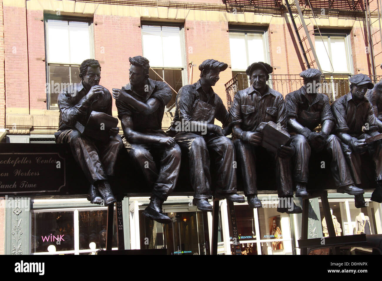 A 2001 sculpture of 'The 1932 Rockefeller Center Iron Workers at Lunch ...