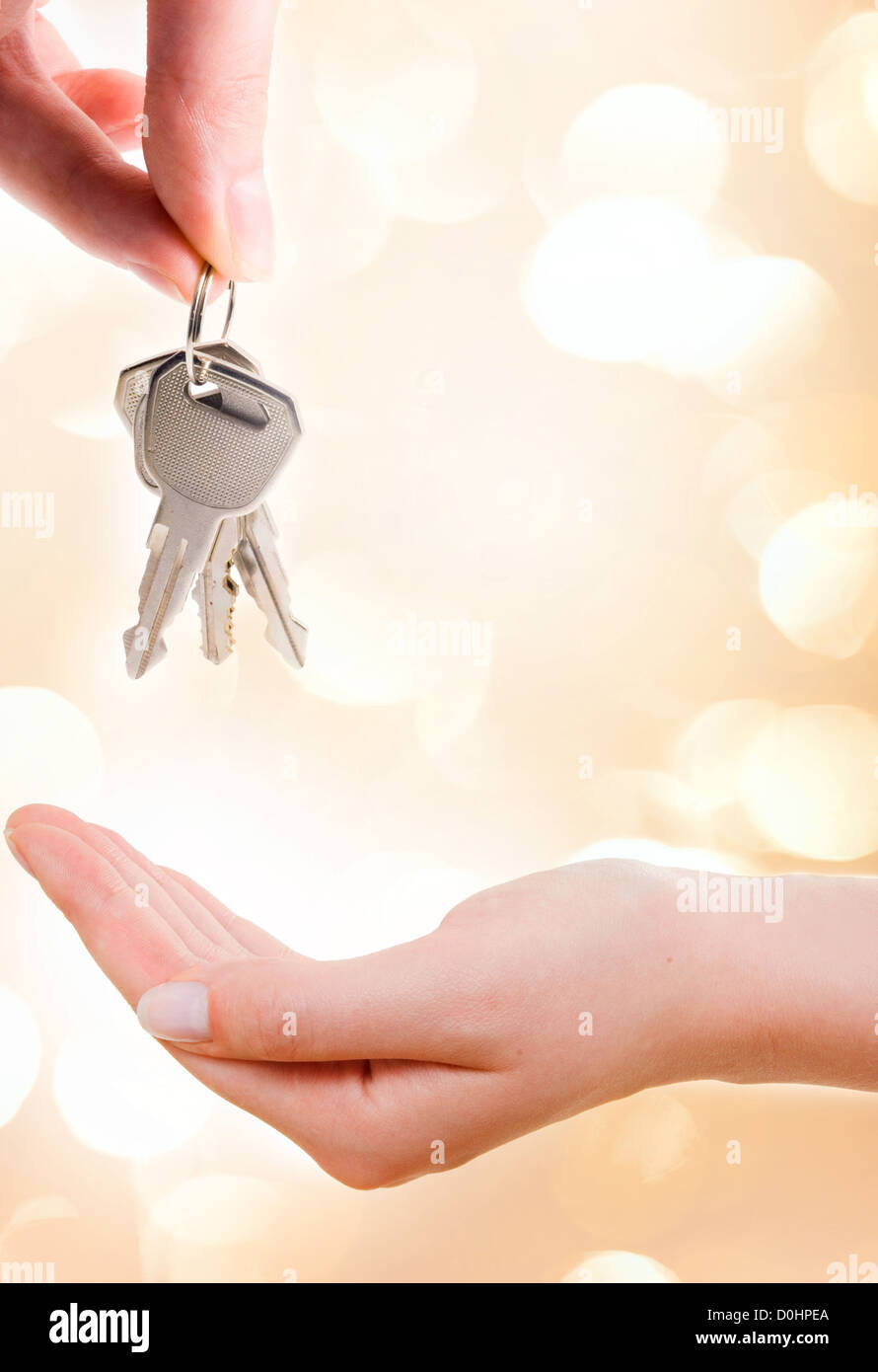 human hand with keys Stock Photo - Alamy