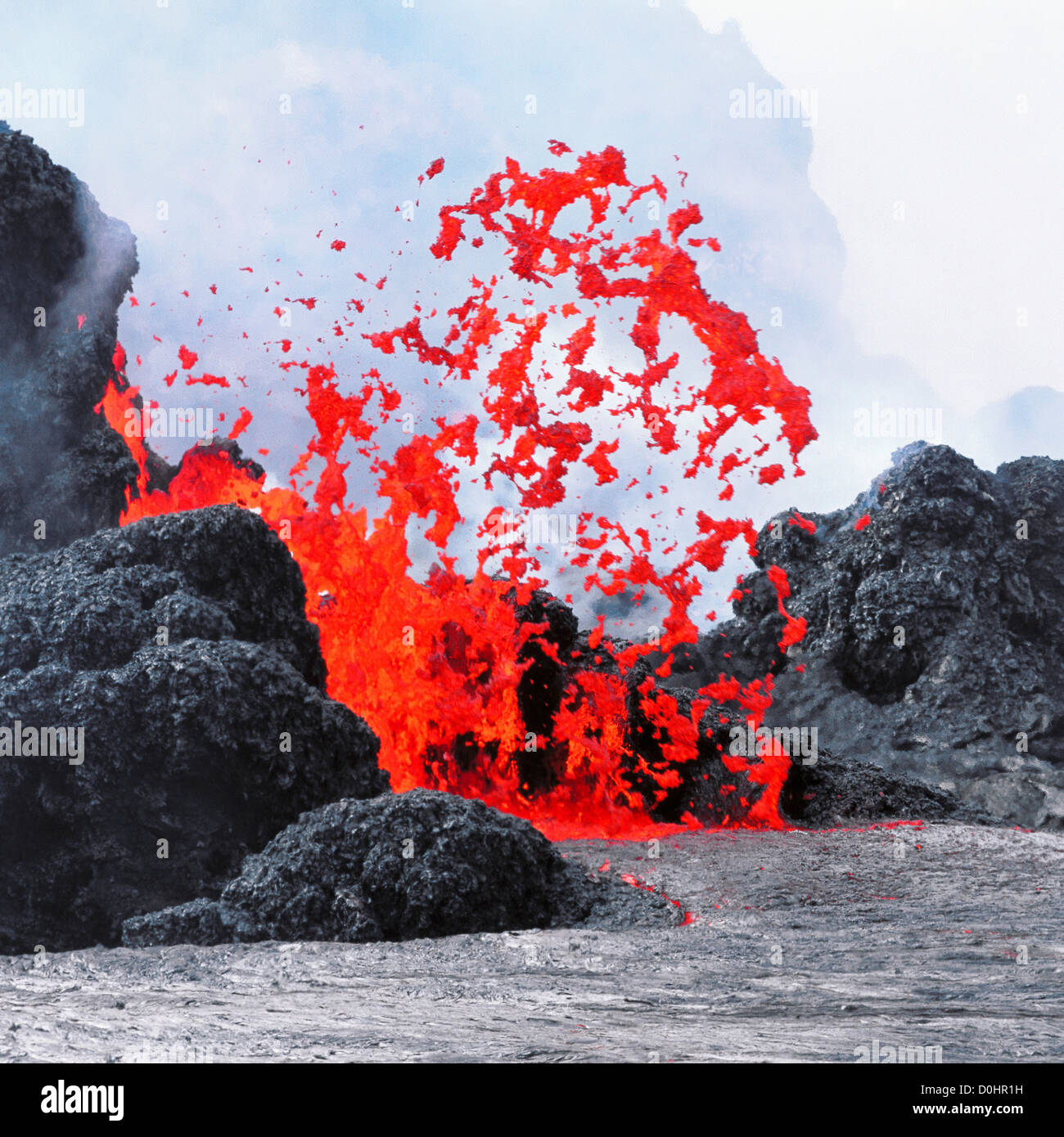 Lava Erupting From Spatter Cones within Pu'u O'o Vent Stock Photo - Alamy