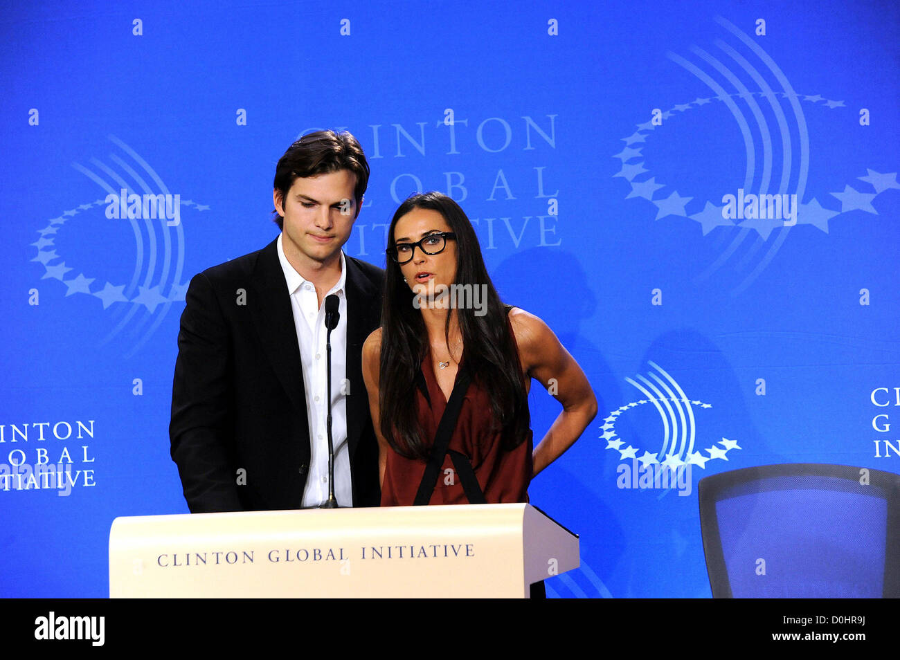 Ashton Kutcher, Demi Moore attend the press conference to launch Real ...