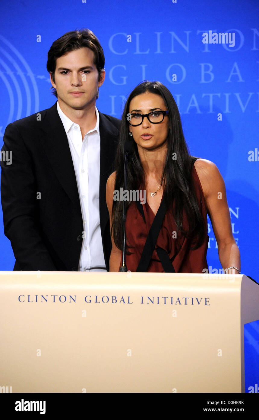Ashton Kutcher, Demi Moore attend the press conference to launch Real ...