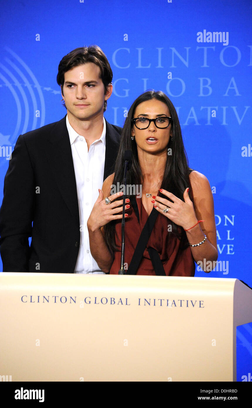 Ashton Kutcher, Demi Moore attend the press conference to launch Real ...