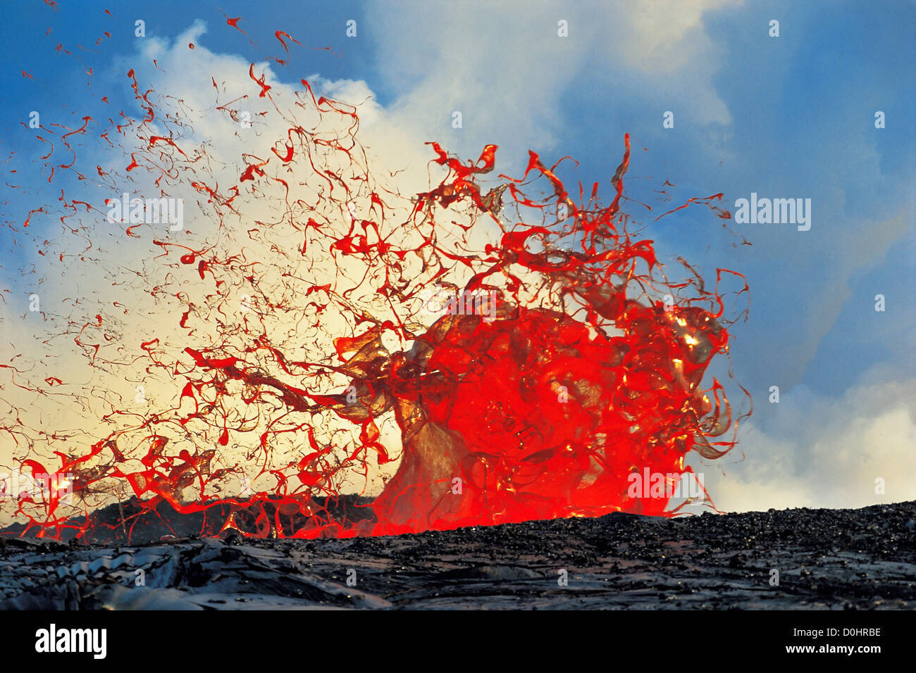 Bubble of Lava Exploding Stock Photo - Alamy