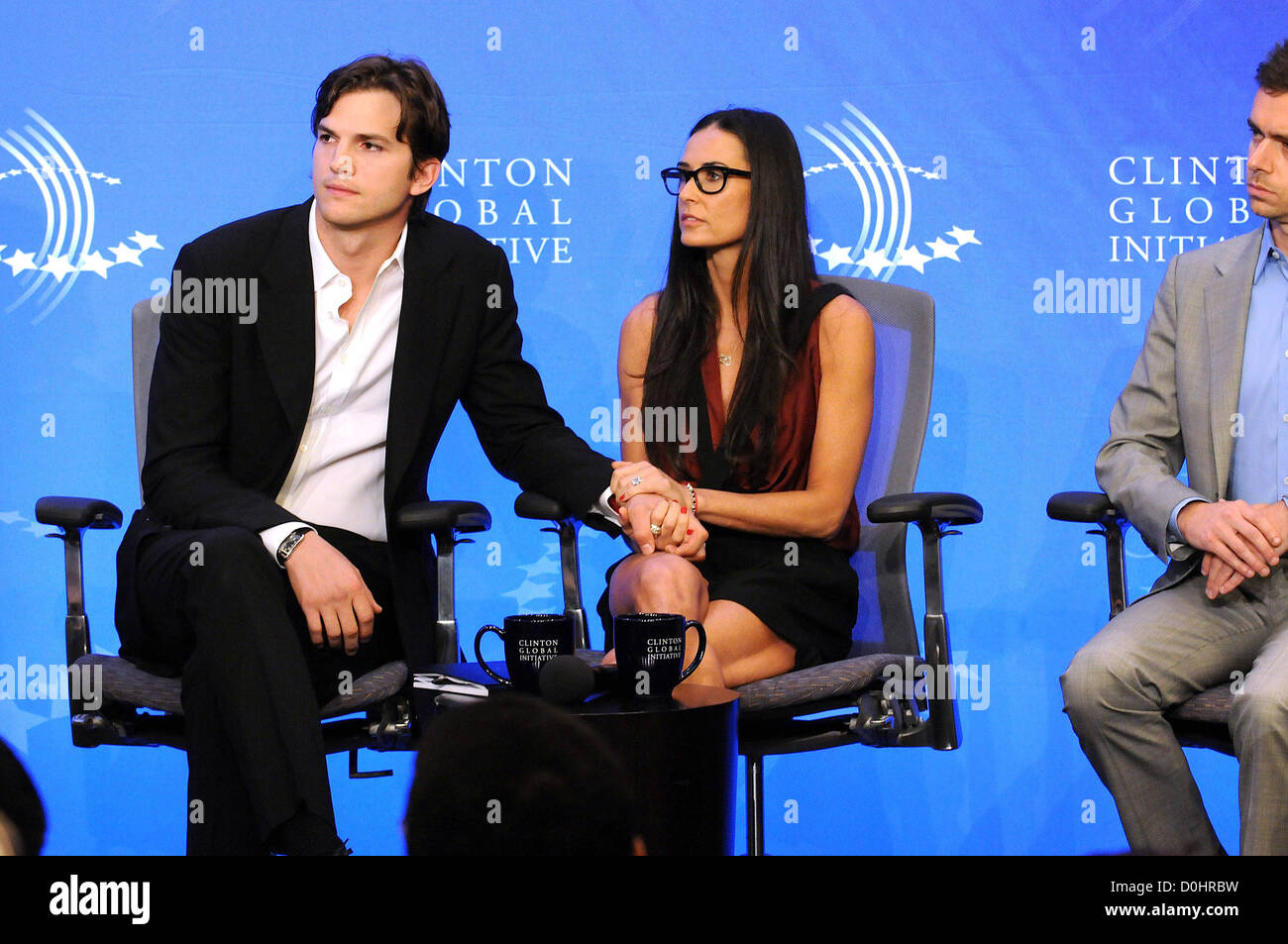 Ashton Kutcher, Demi Moore attend the press conference to launch Real ...
