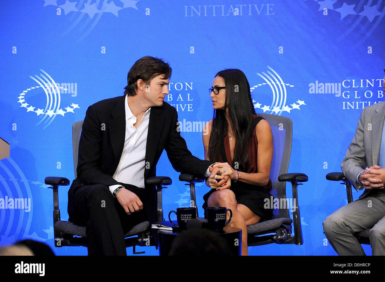 Ashton Kutcher, Demi Moore attend the press conference to launch Real ...