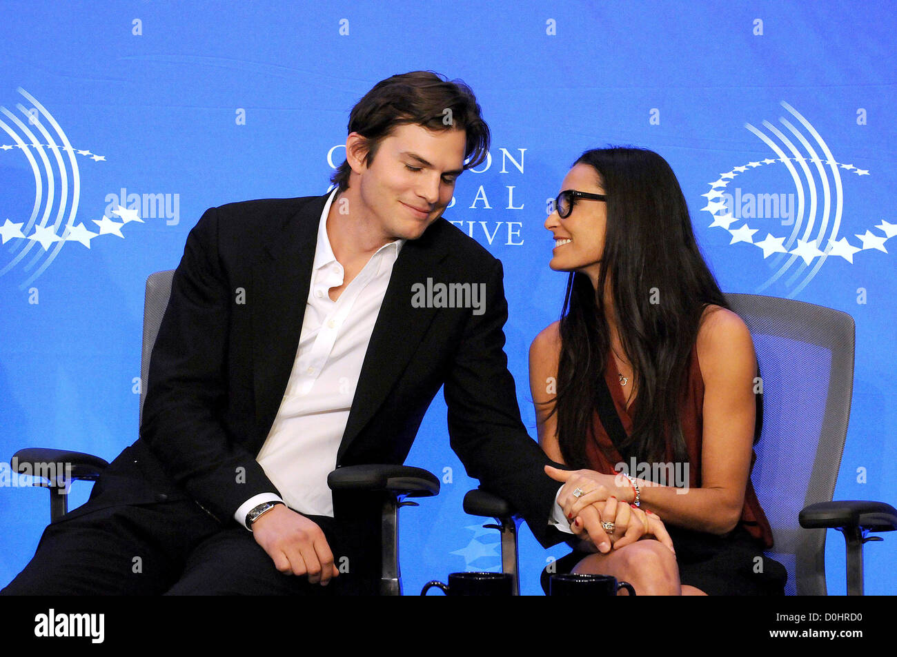 Ashton Kutcher Demi Moore attend the press conference to launch Real ...