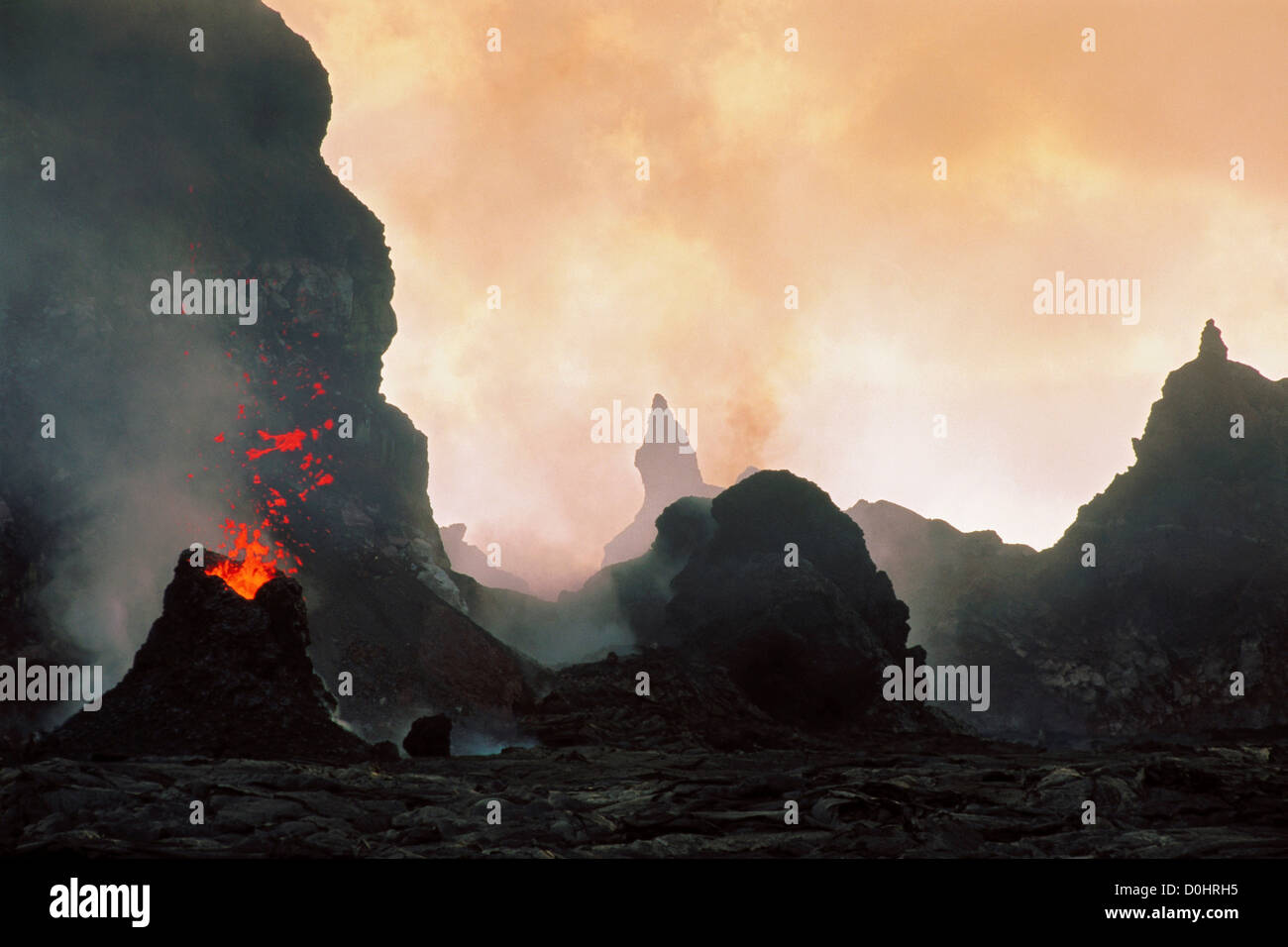The Alien Landscape of Erupting Spatter Cone and the Sun on Kilauea ...