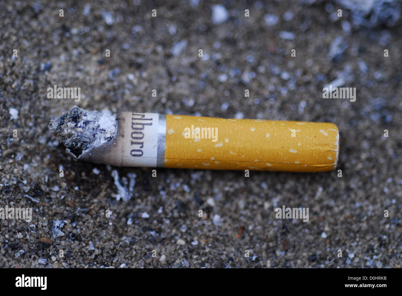 Discarded cigarettes in the street Stock Photo - Alamy