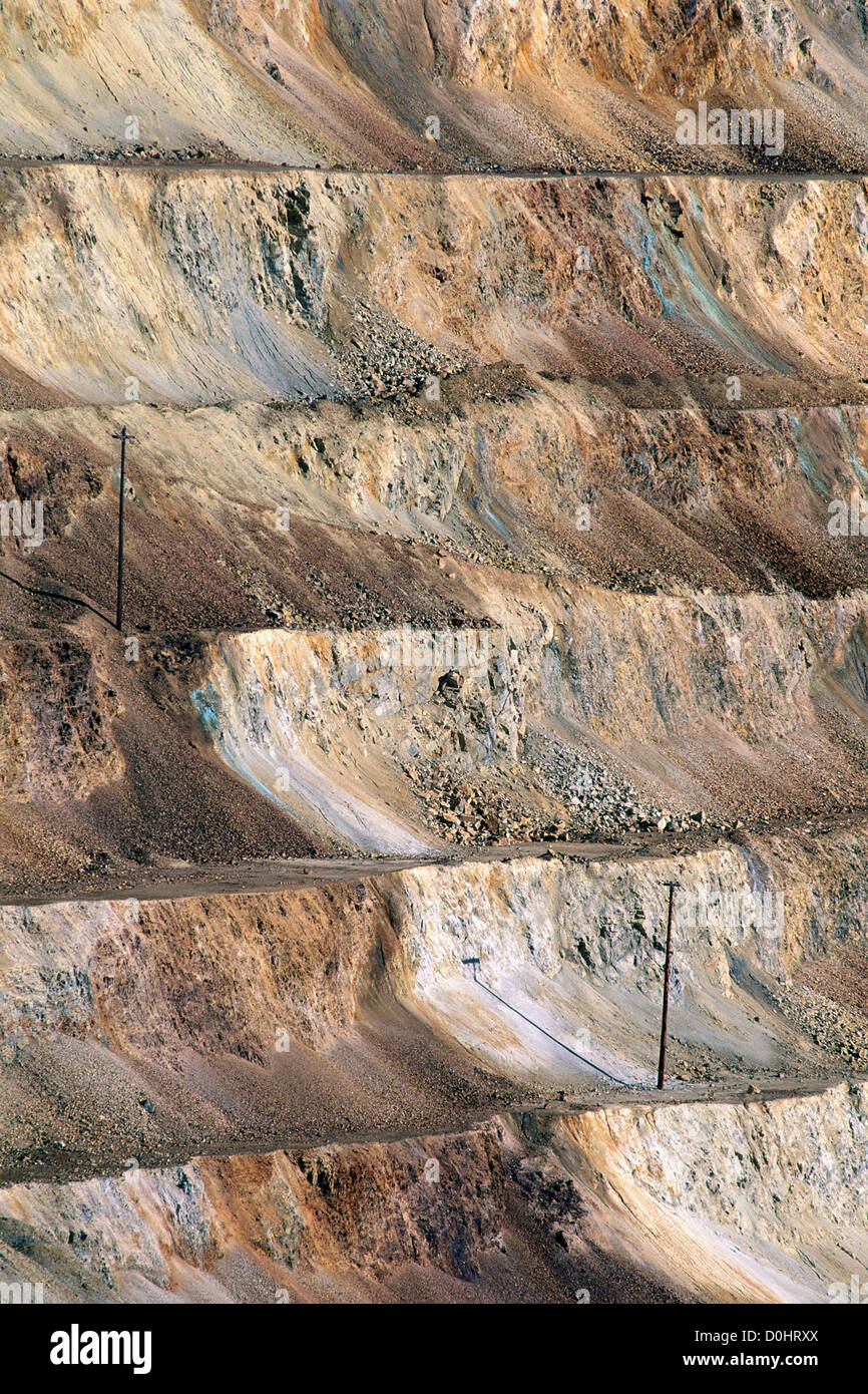 Power Lines Hop Up the Side of An Enormous Open Pit Mine Stock Photo ...