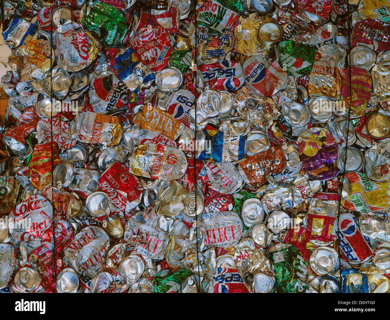 Close Up of a Bale of Crushed Aluminum Cans for Recycling Stock Photo ...