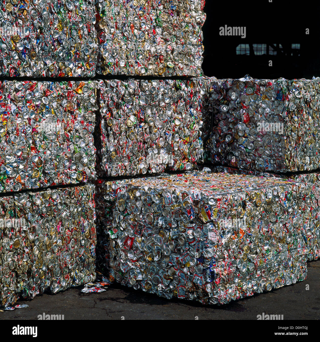 Bales of Crushed Aluminum Cans Ready for Recycling Stock Photo - Alamy