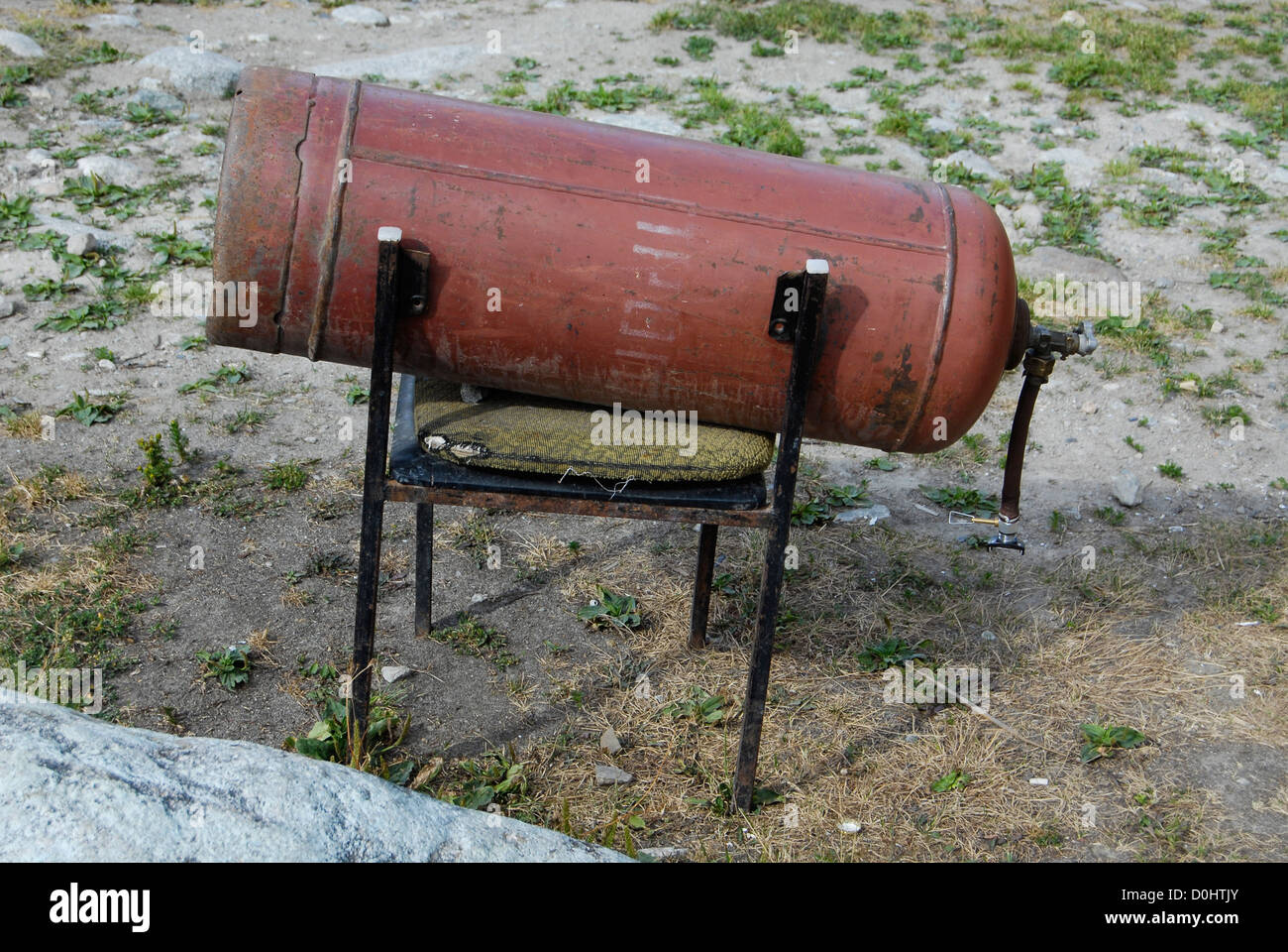propane gas tank refill red Stock Photo - Alamy