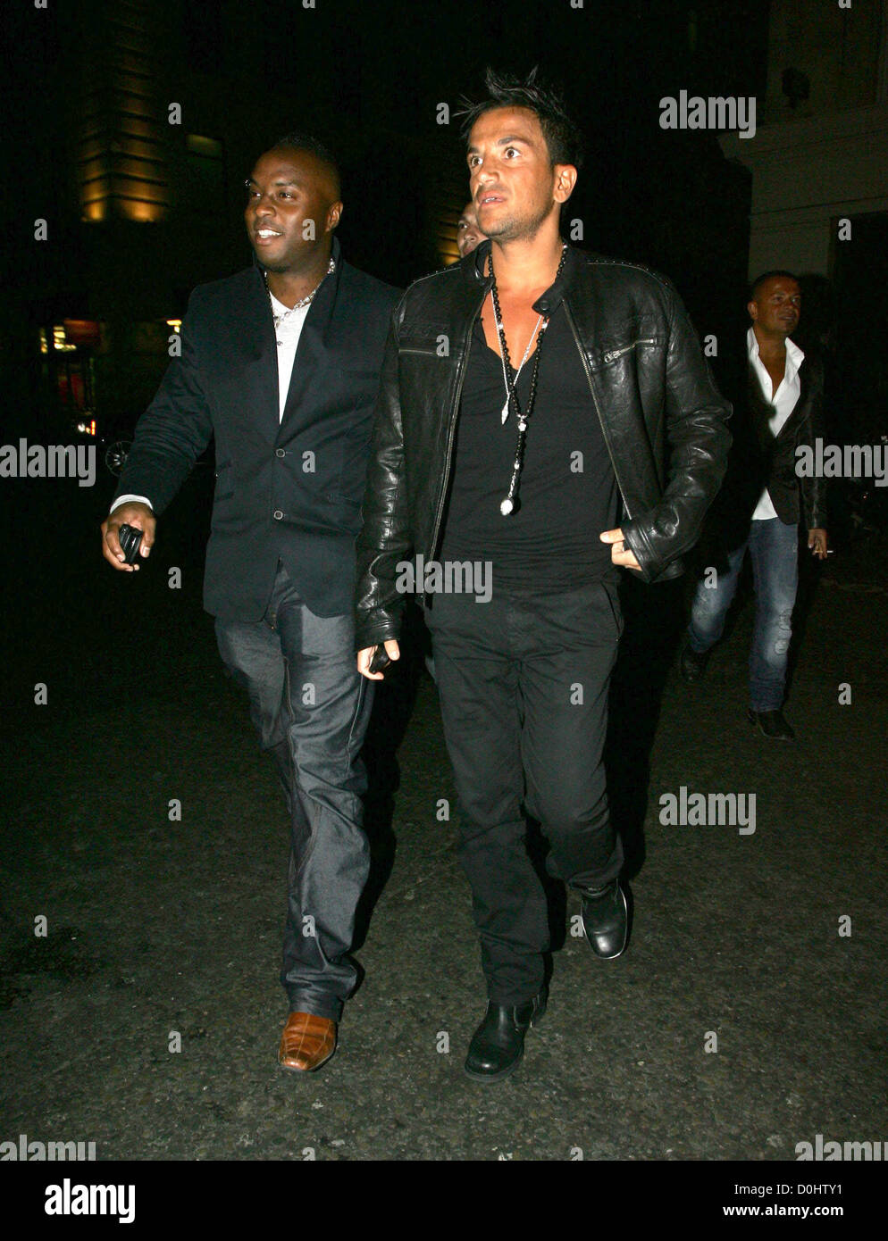 Peter Andre leaves the May Fair hotel to enjoy a night out with friends ...