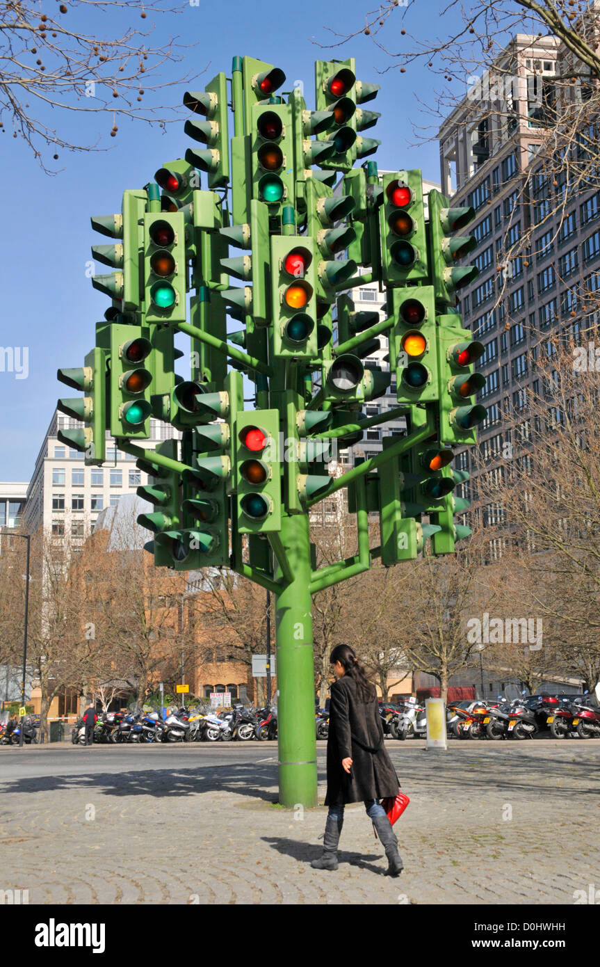 Traffic Light tree sculpture by French sculptor Pierre Vivant containing 75 sets of lights on ...