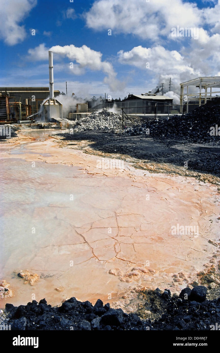 Geothermal Power Plant and Brine Pond Stock Photo - Alamy