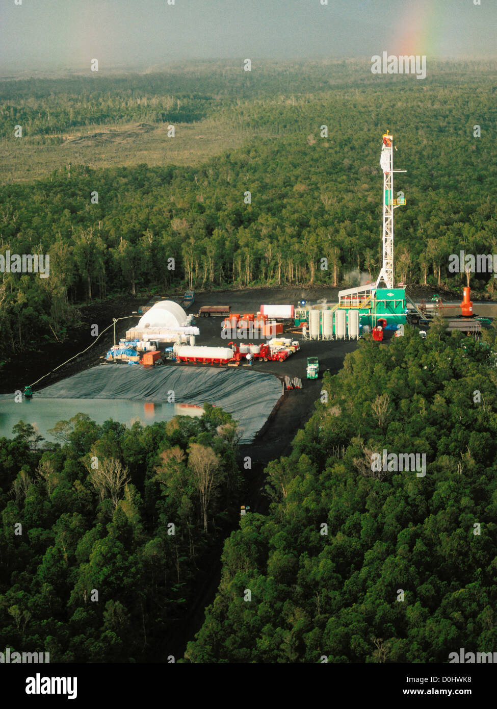 Geothermal Power Plant and Brine Pond Stock Photo - Alamy