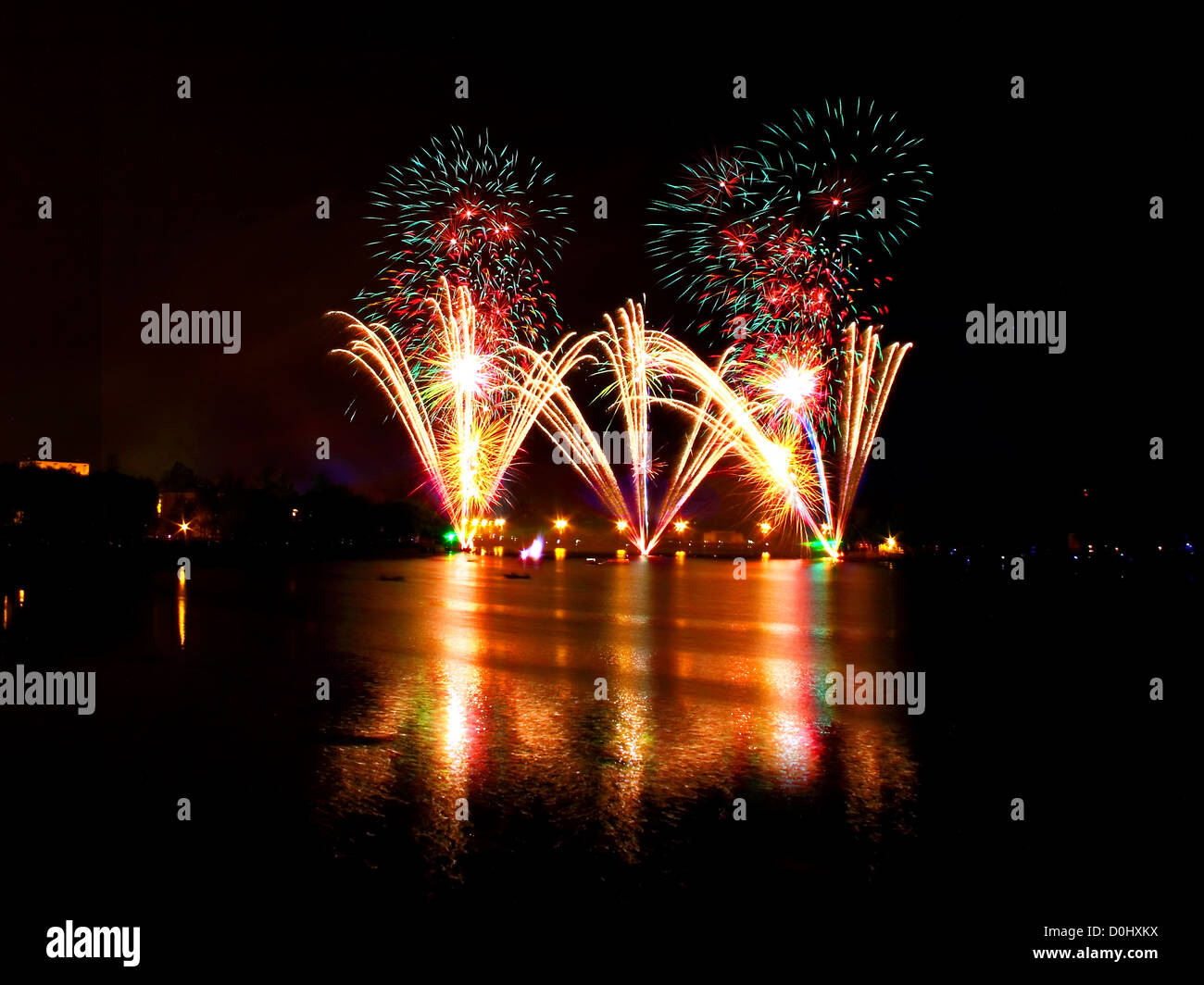 fireworks over water Stock Photo - Alamy