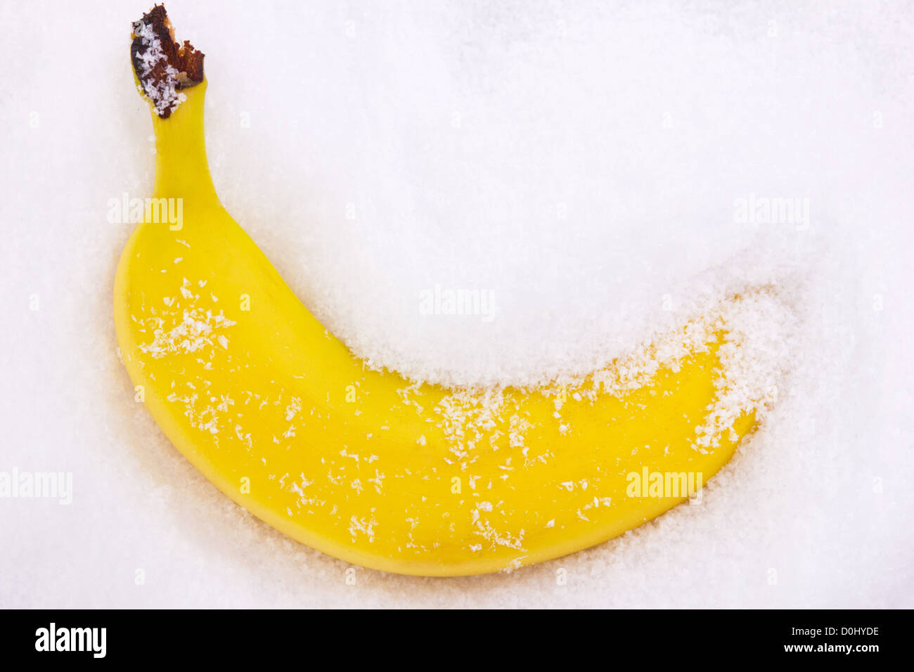 Banana in snow Stock Photo - Alamy