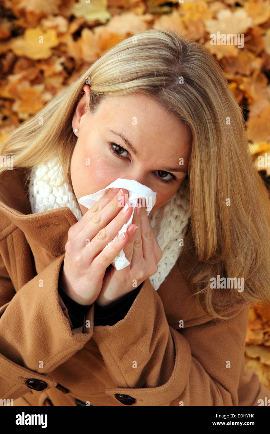 Blow Nose Cold Woman High Resolution Stock Photography and Images - Alamy