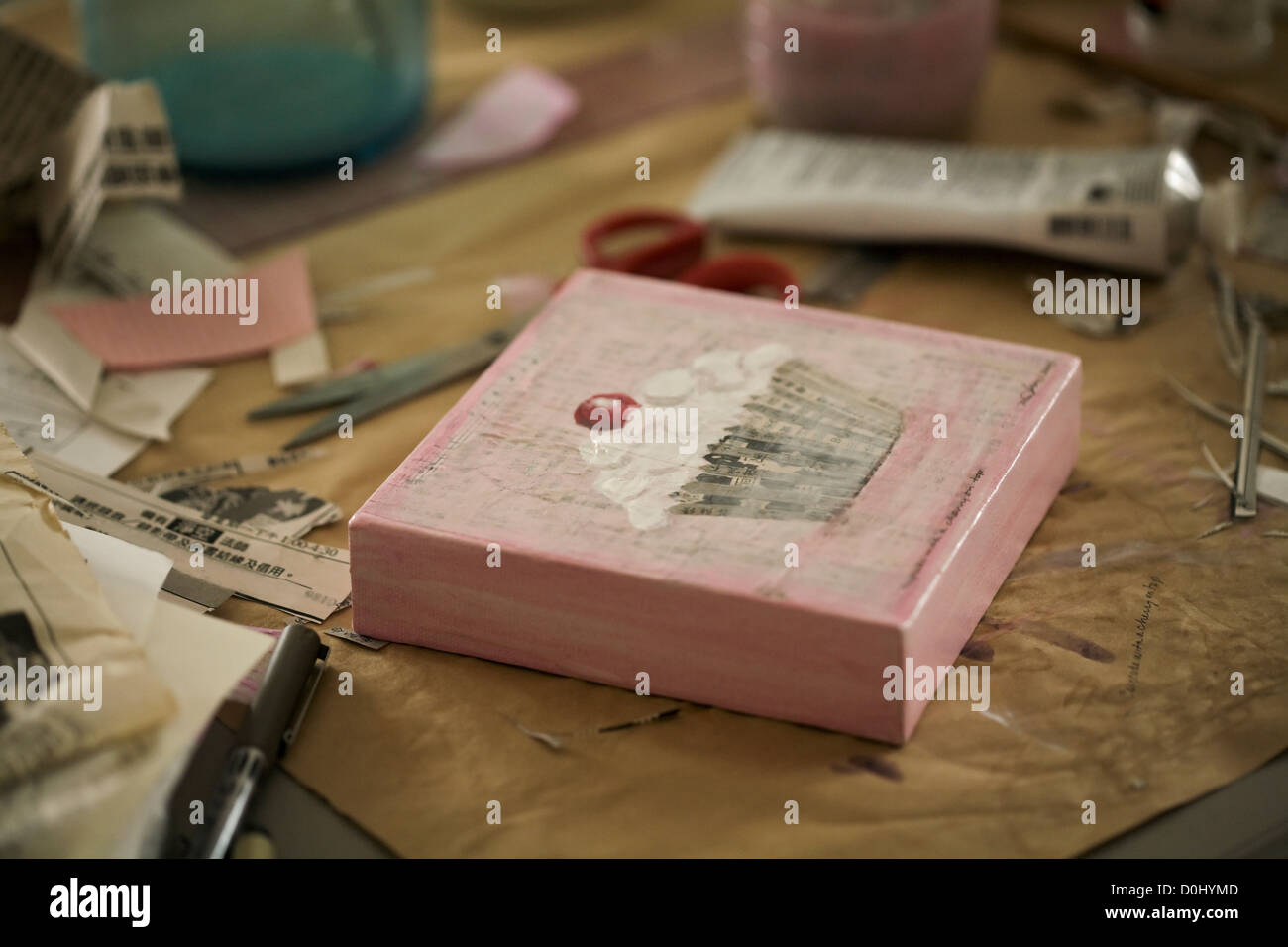 Cupcake Collage and Materials Stock Photo - Alamy