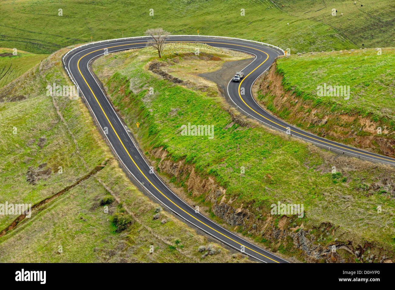 View from the Lewiston Hill, Lewiston (hill), Idaho, USA Stock Photo ...