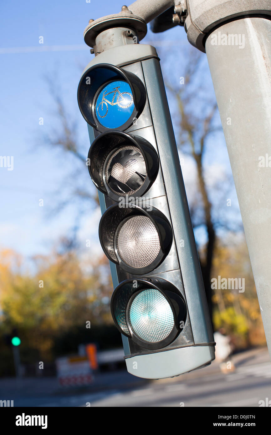 A cycling traffic light in Copenhagen, Denmark Stock Photo - Alamy