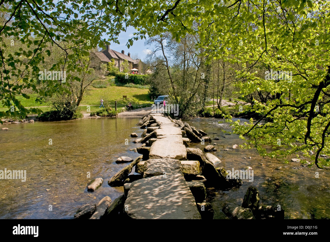 Tarr Steps ancient clapper bridge, Exmoor, Somerset Stock Photo - Alamy