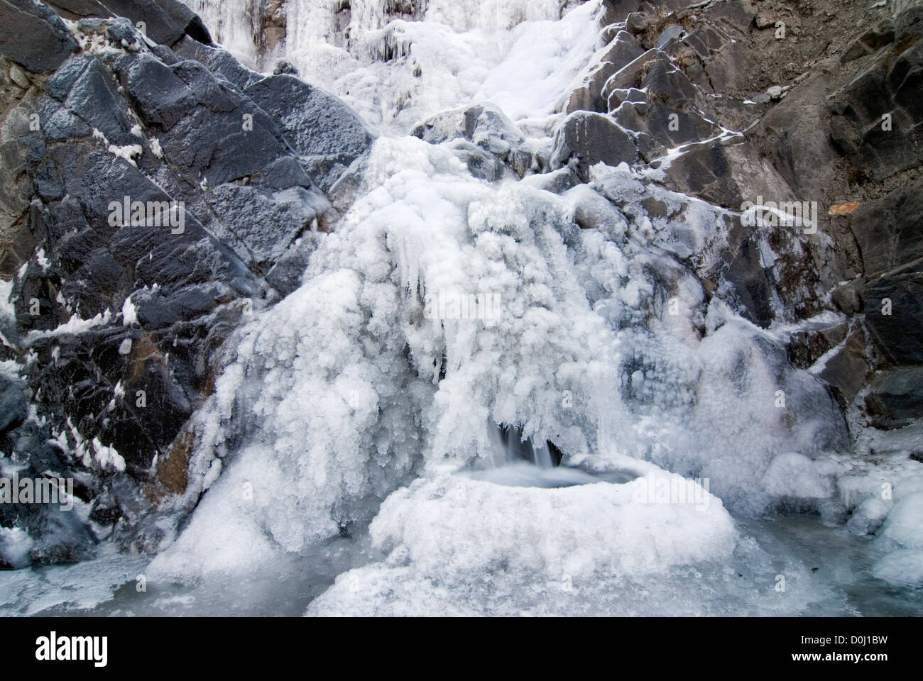 Frozen waterfall in Oregon's Wallowa Mountains Stock Photo - Alamy