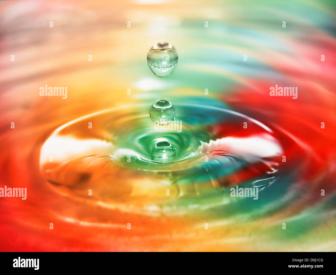 Water Droplets with Circular Ripple Stock Photo - Alamy