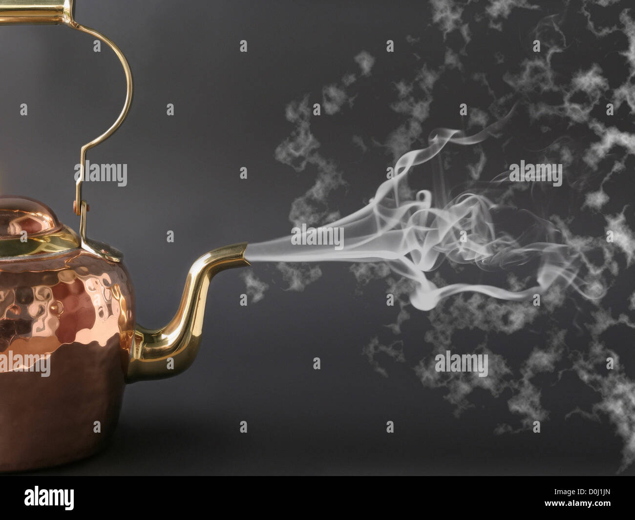 Steam Erupting From a Copper Tea Kettle Stock Photo - Alamy