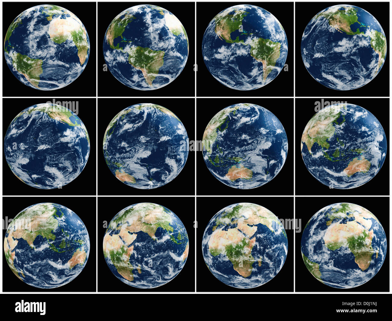 Digital Illustration of Earth's Rotation On Its Axis Stock Photo - Alamy