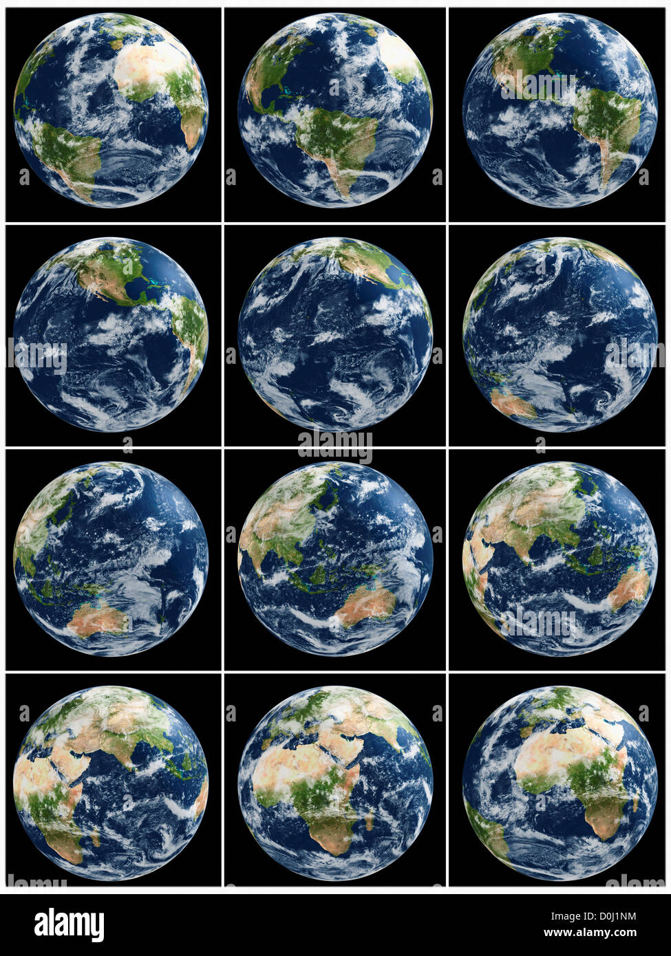 Digital Illustration of Earth's Rotation On Its Axis Stock Photo - Alamy