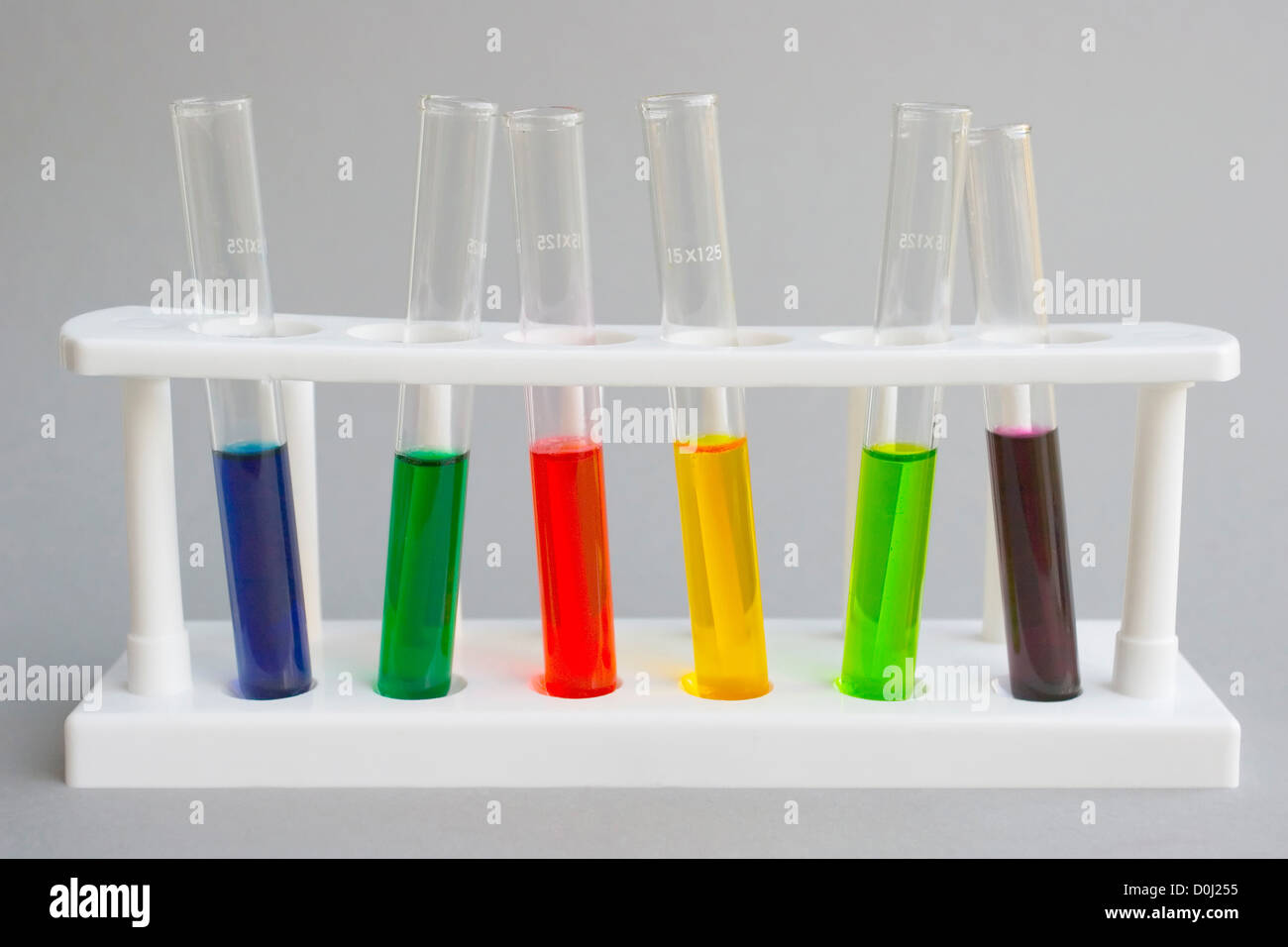 Colorful Test Tubes in a Test Tube Rack Stock Photo - Alamy