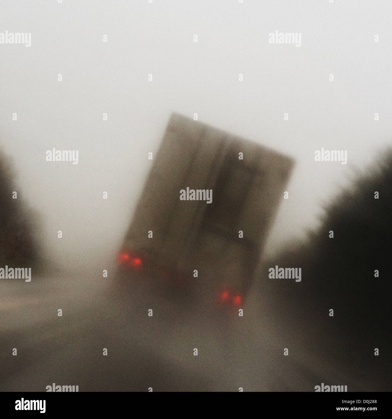 Treacherous Driving Conditions During a Blinding Rain Stock Photo - Alamy