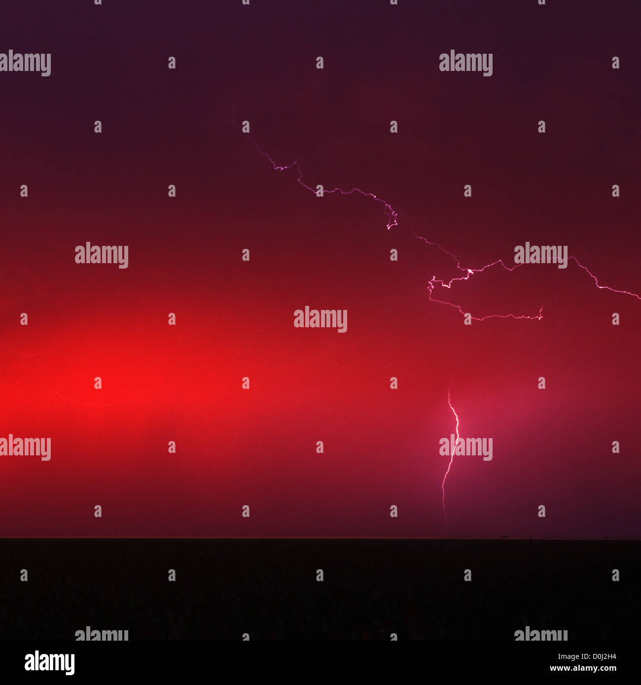 Lightning During Dust Storm At Sunset Stock Photo - Alamy