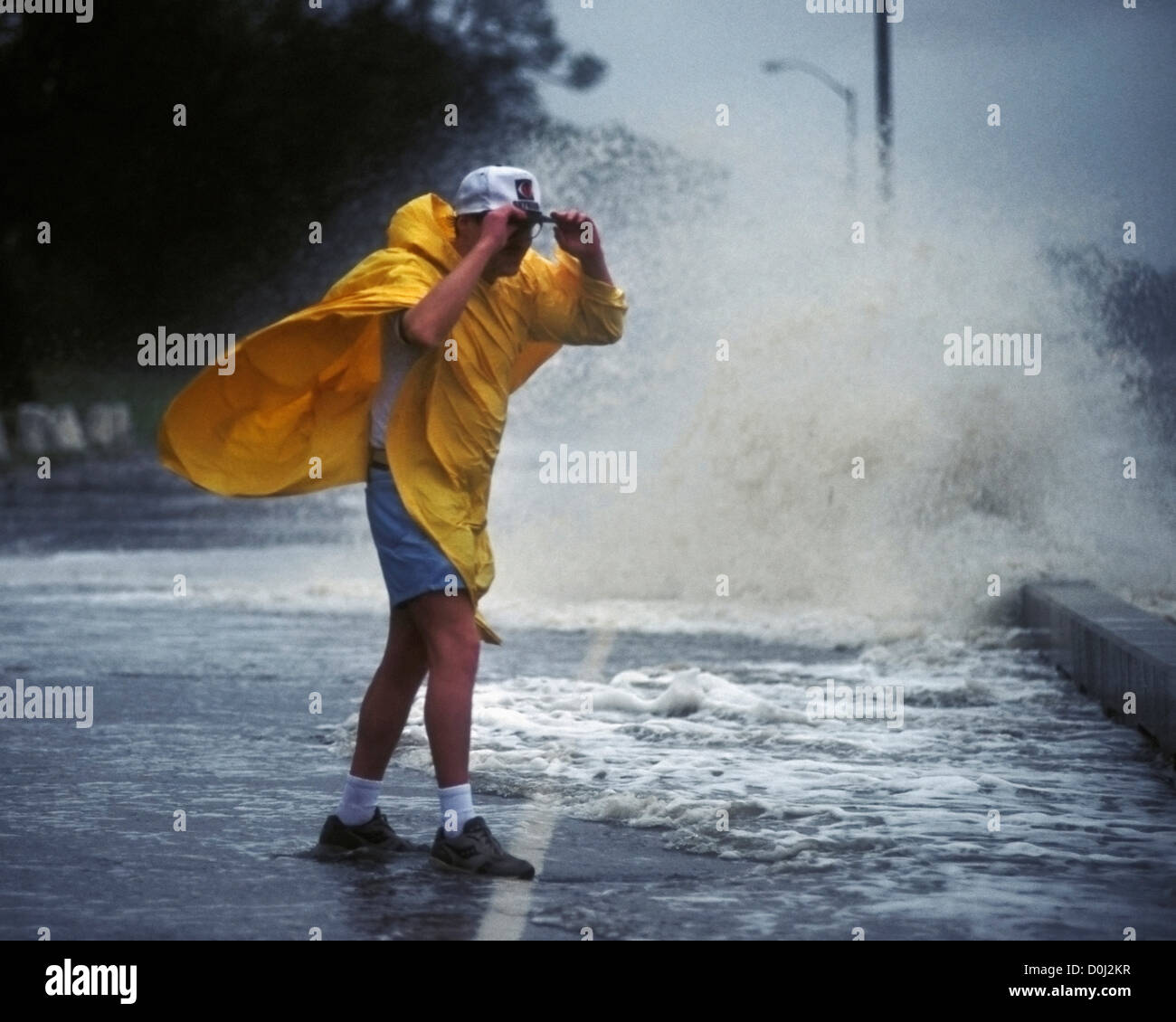 A Severe Weather Researcher Braves the Winds of Hurricane Georges Stock ...